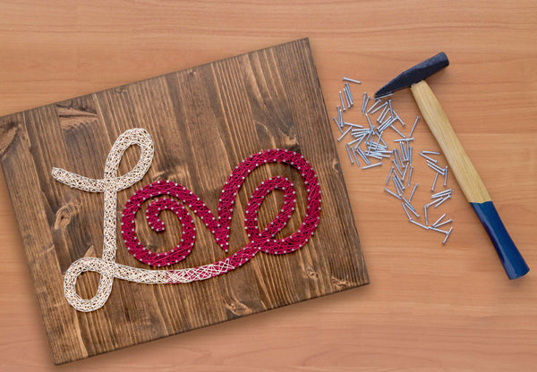 Red and White Love String Art Kit - String of the Art